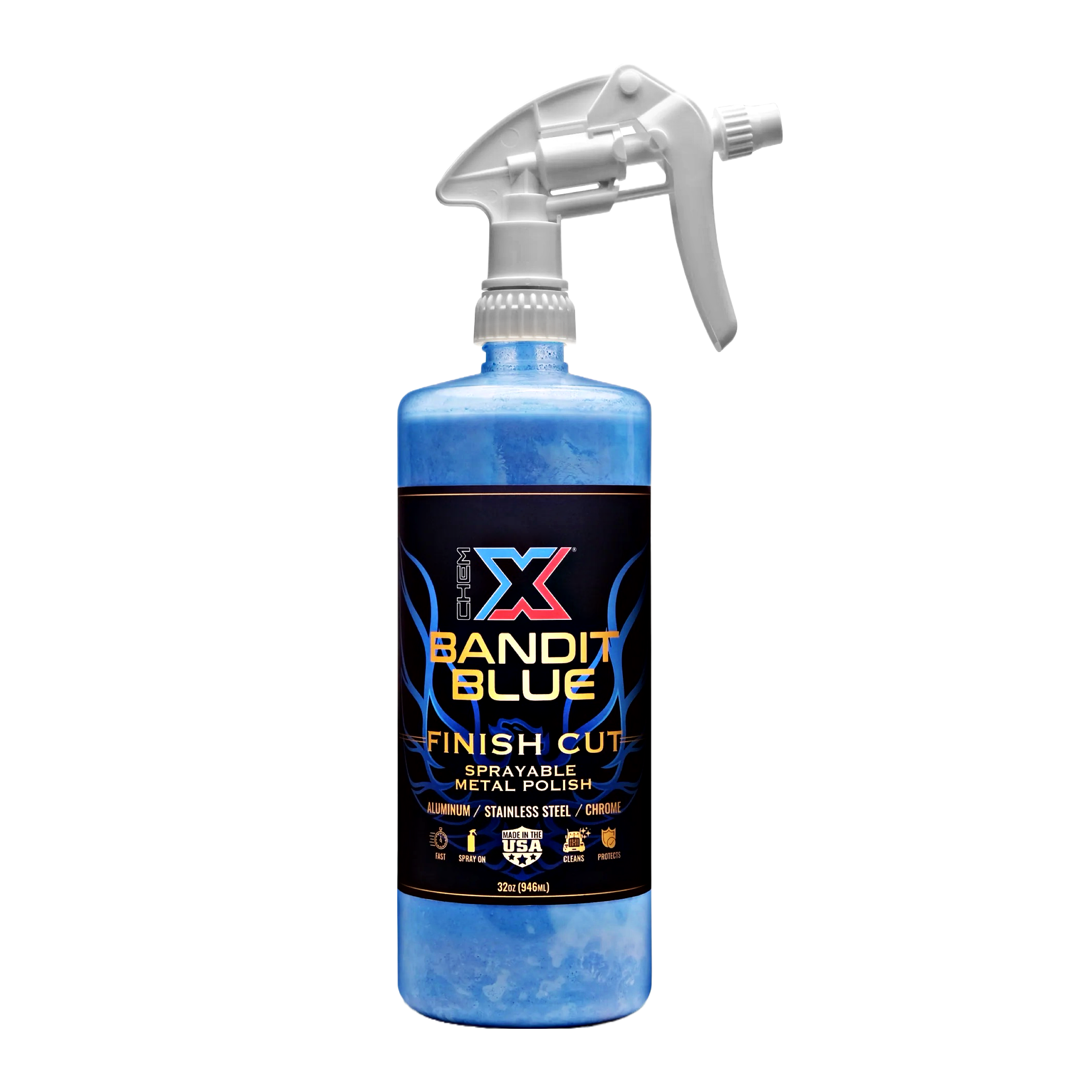 Chem-X Bandit Blue: Finish Cut Sprayable Metal Polish – The House Of Rags